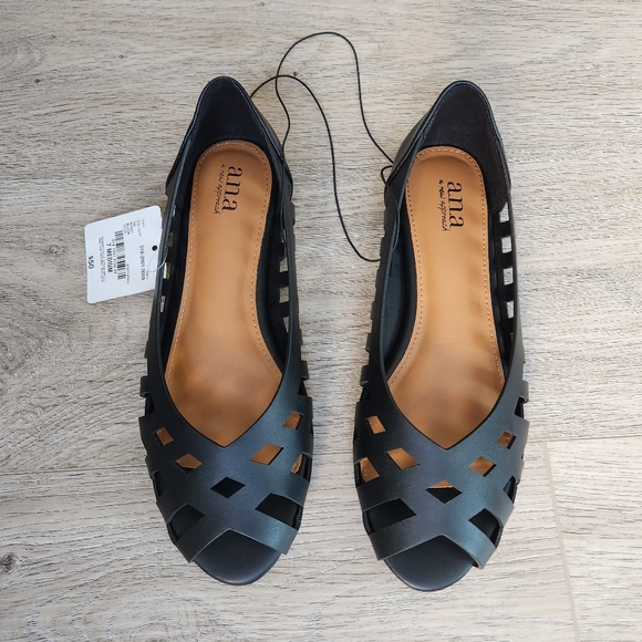 a.n.a | Shoes | Ana Mabrey Black Ballet Flats Shoes Womens 7 Cutout ...